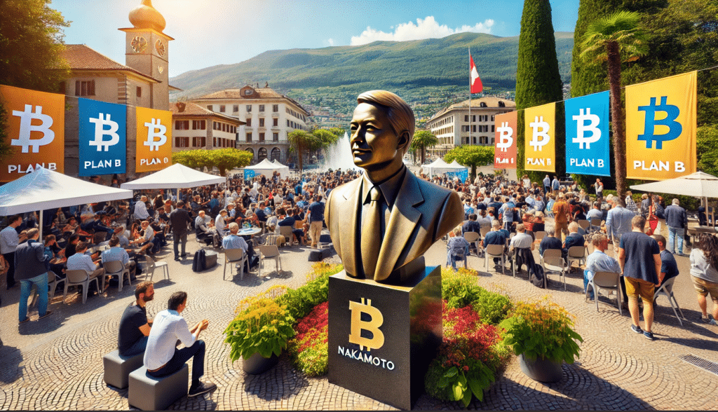 Satoshi Nakamoto Statue in Lugano enthüllt: Plan B Forum in Schweiz